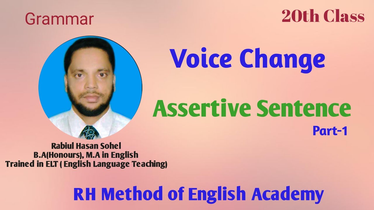 Voice change // Assertive Sentence - YouTube