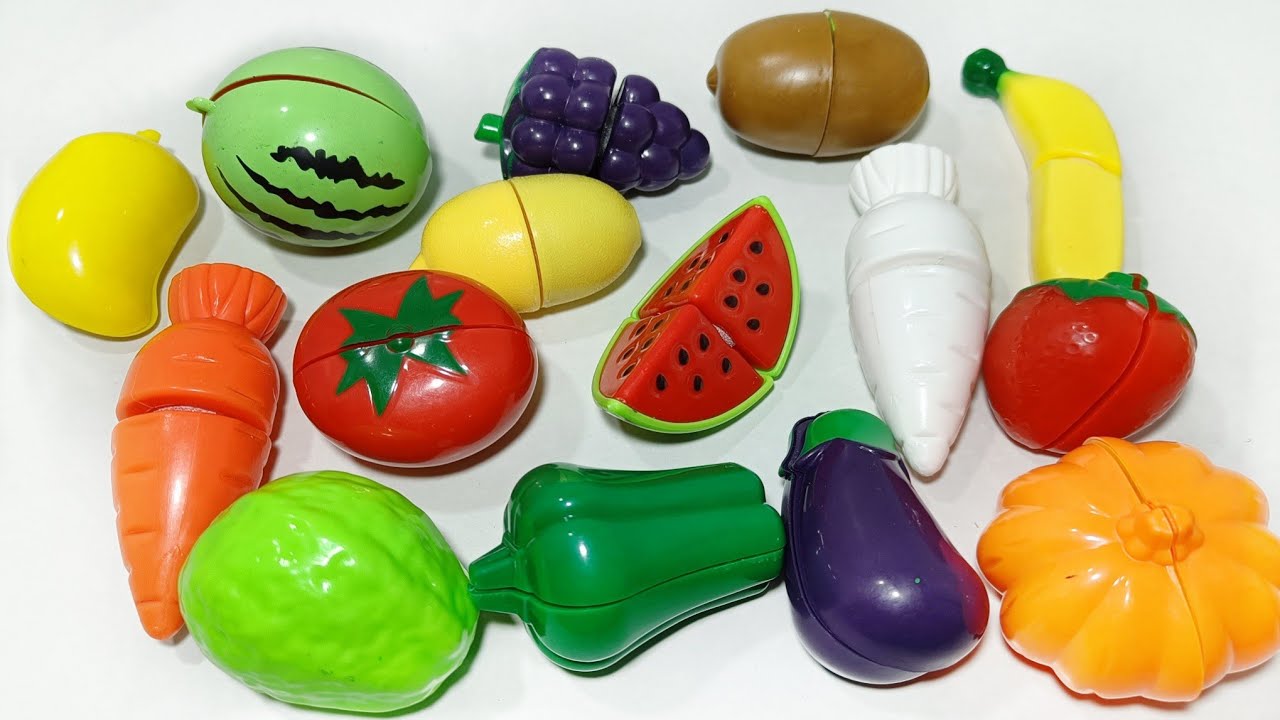 Fun Learning Names of Fruit and Vegetables Toys Cutting Fruit Education ...
