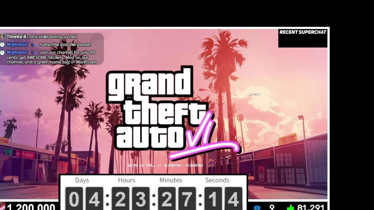 GTA 6 COUNTDOWN LIVE🔴 24/7 & (GTA 6 Release Date) (GTA 6 Trailer ...