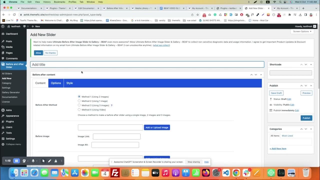 How to create before after video slider using Before after Video Slider plugin | Wordpress - YouTube