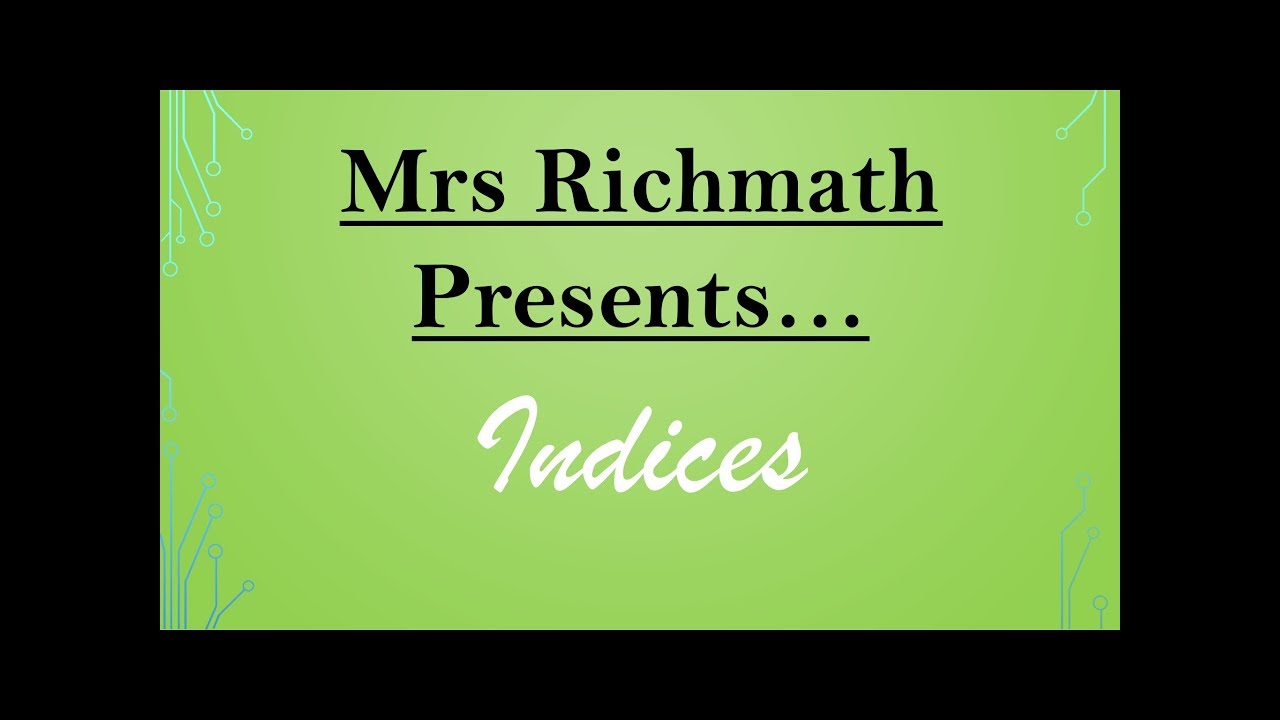 Year 7 Indices - YouTube
