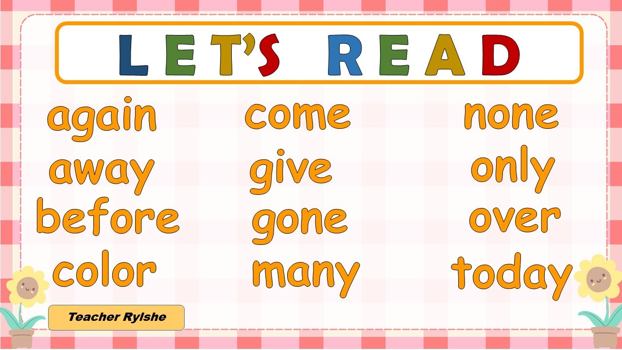 FREQUENTLY USE SIGHT WORDS | PRACTICE READING ENGLISH WORDS | NEW BASIC ...