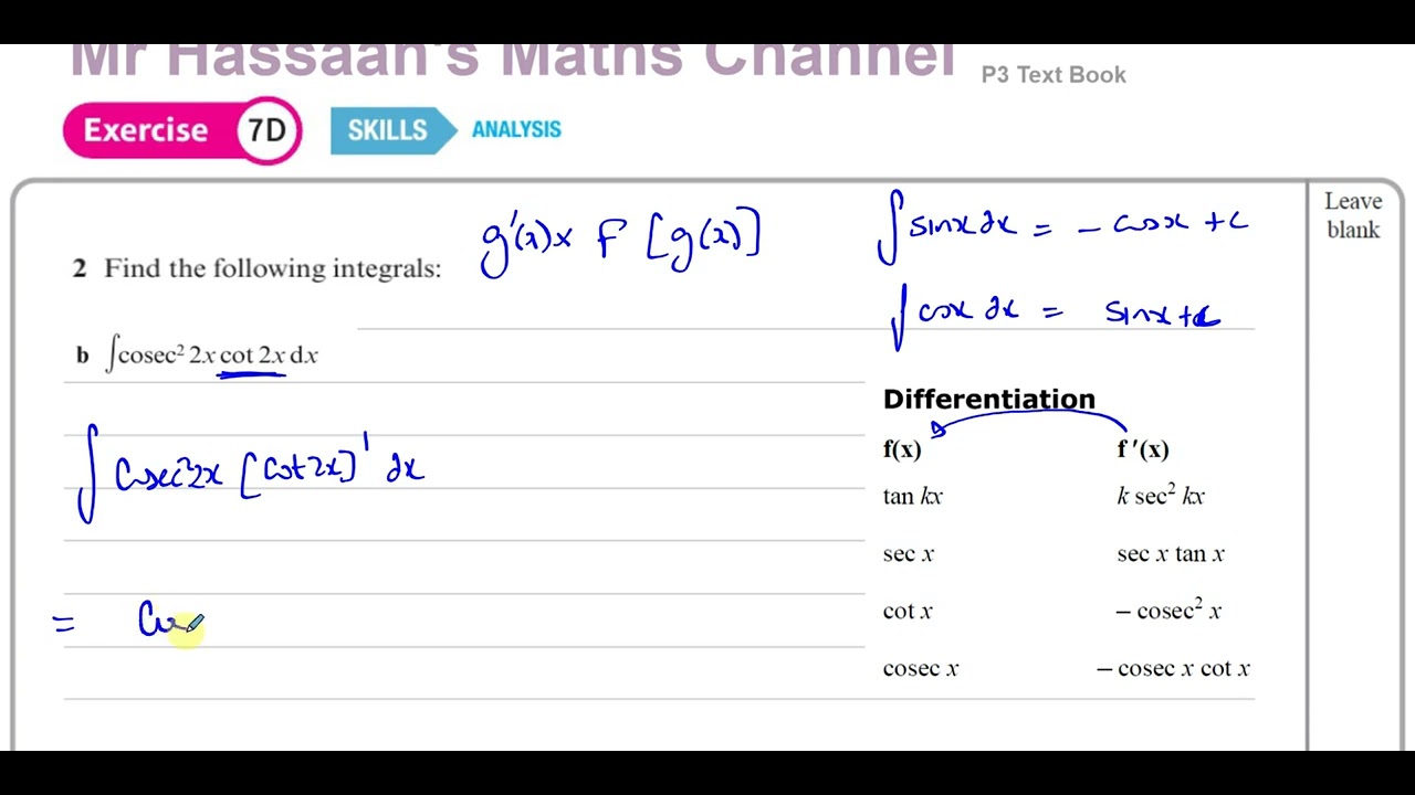 A2 (IAL), Pure Maths, (P3), Book, Ch 7, Ex 7D, p156, Q2 (b, i ...