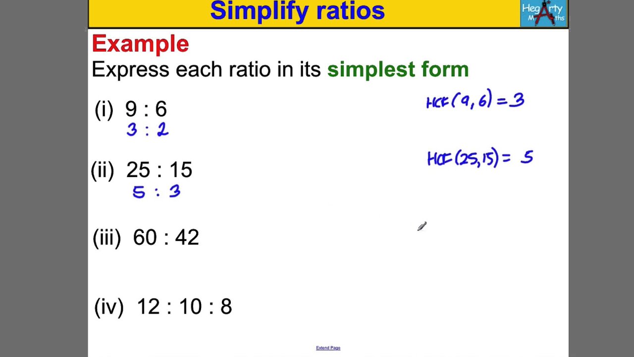 Simplify Ratios YouTube