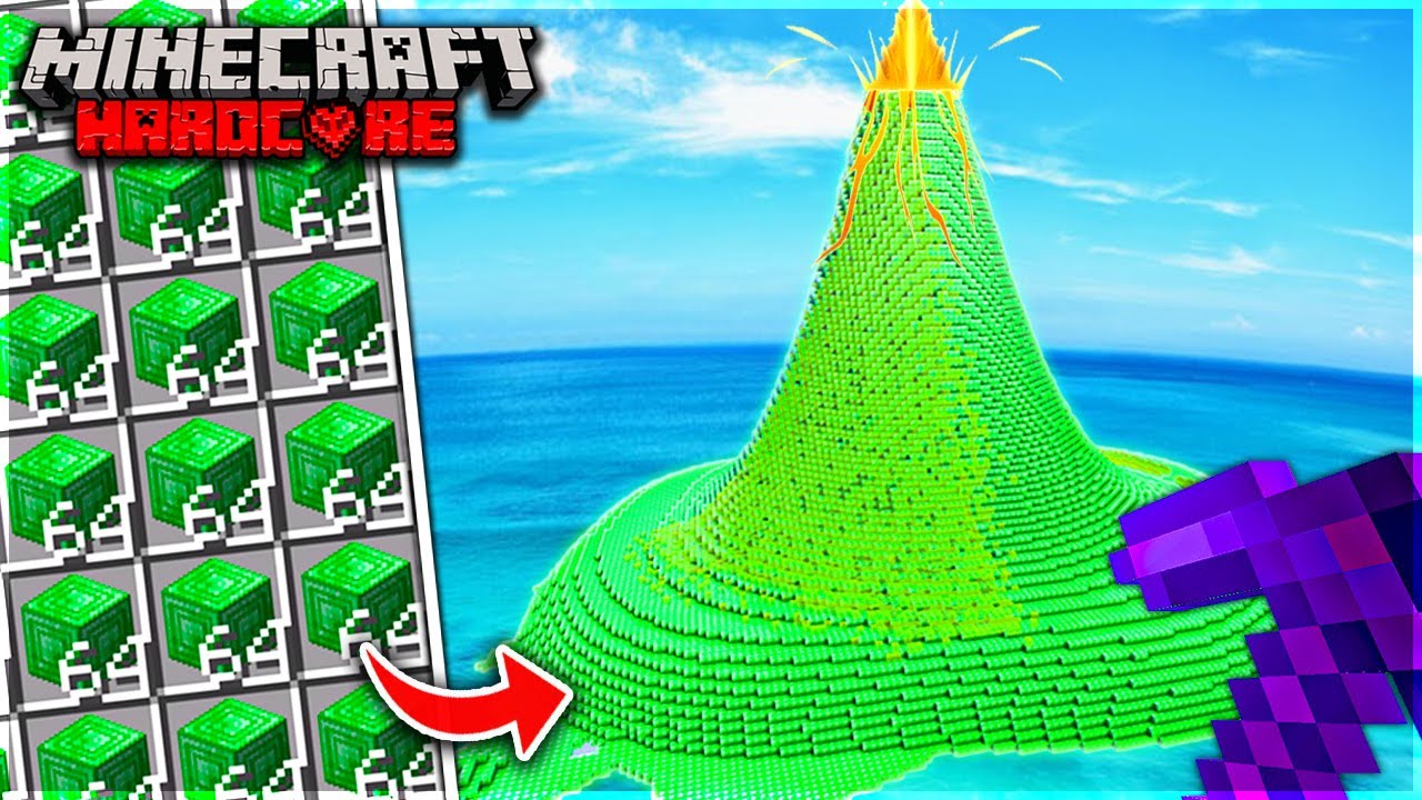I Built The BIGGEST Emerald Volcano in Minecraft Hardcore! - YouTube