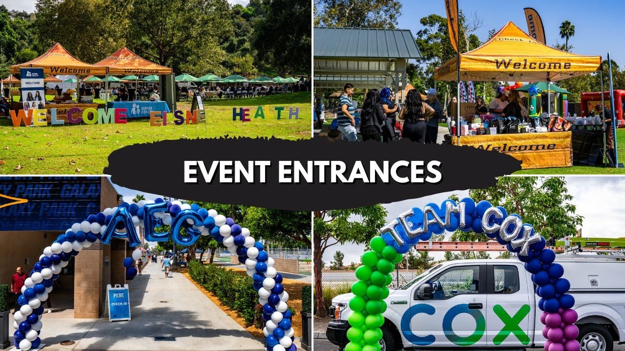 Corporate Event Entrances: Decorative Lawn Letters, Balloon Arches ...