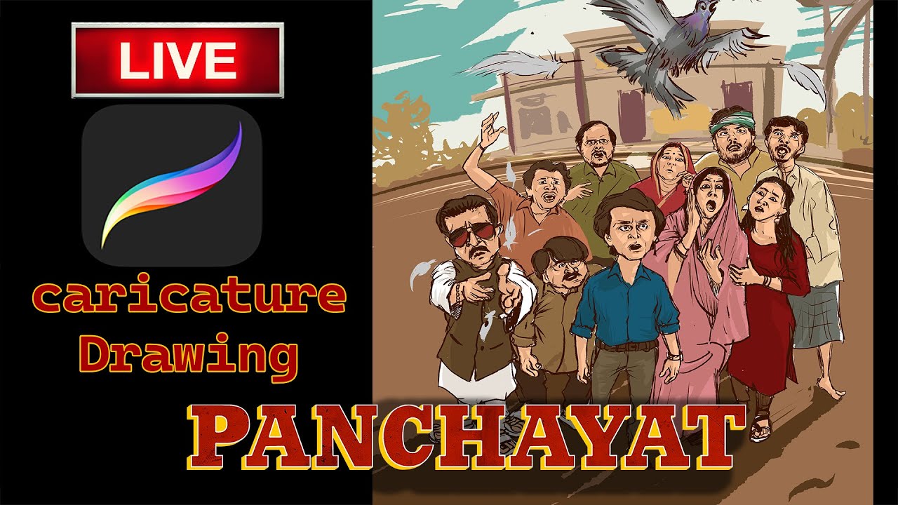 🔴Live Live Stream Drawing #20 Part-3 #procreate #caricature - YouTube