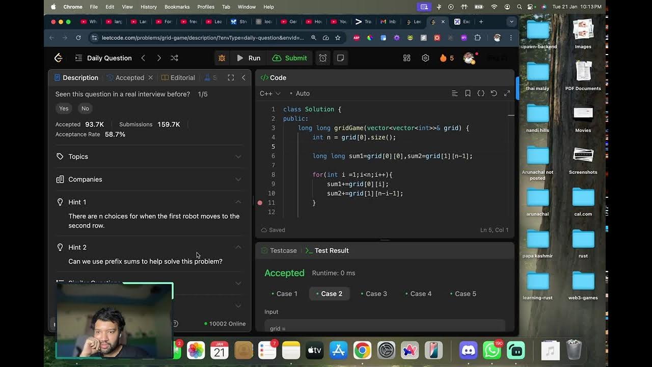 Daily LeetCode - Grid Game - LC 2017 - YouTube