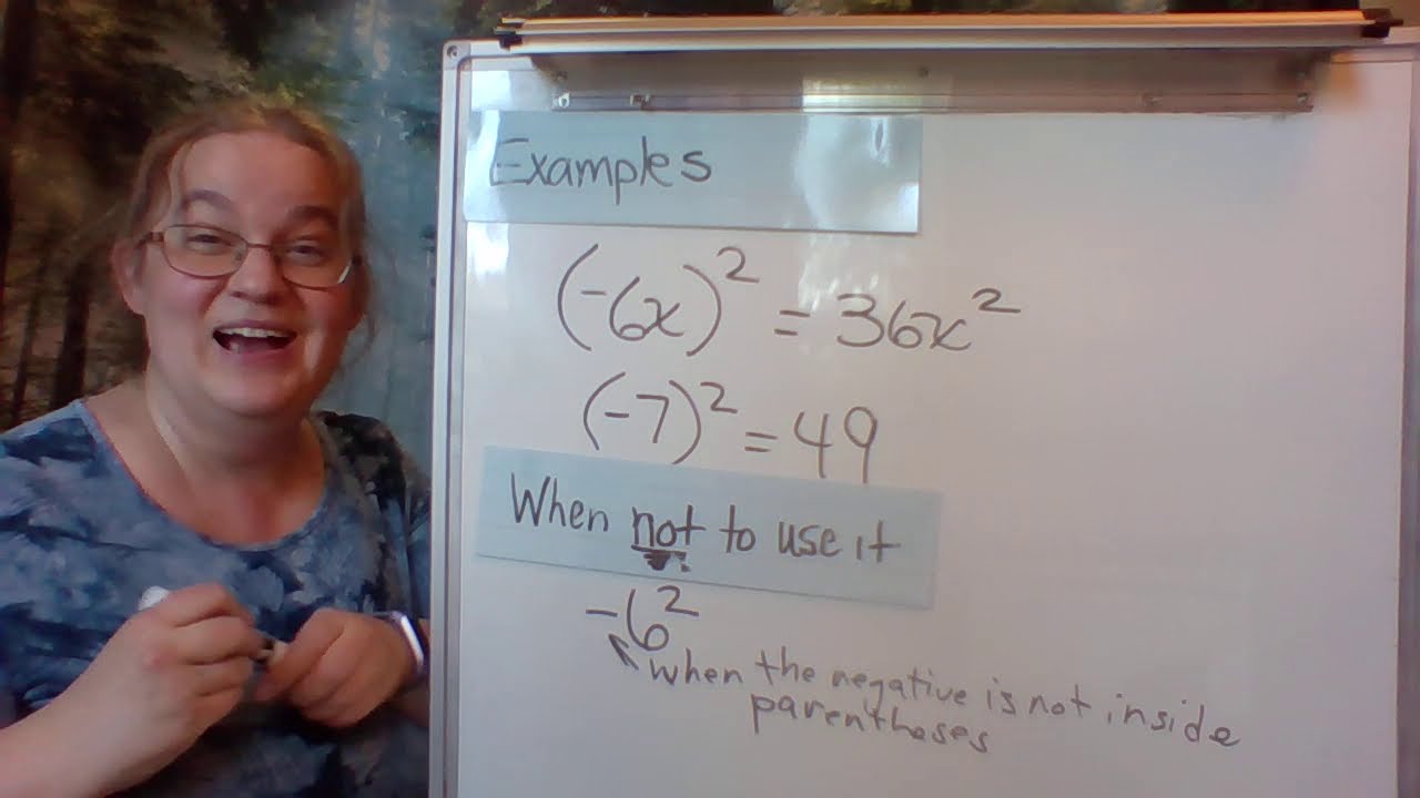Evaluating Exponents When the Negative is Inside the Parentheses - YouTube