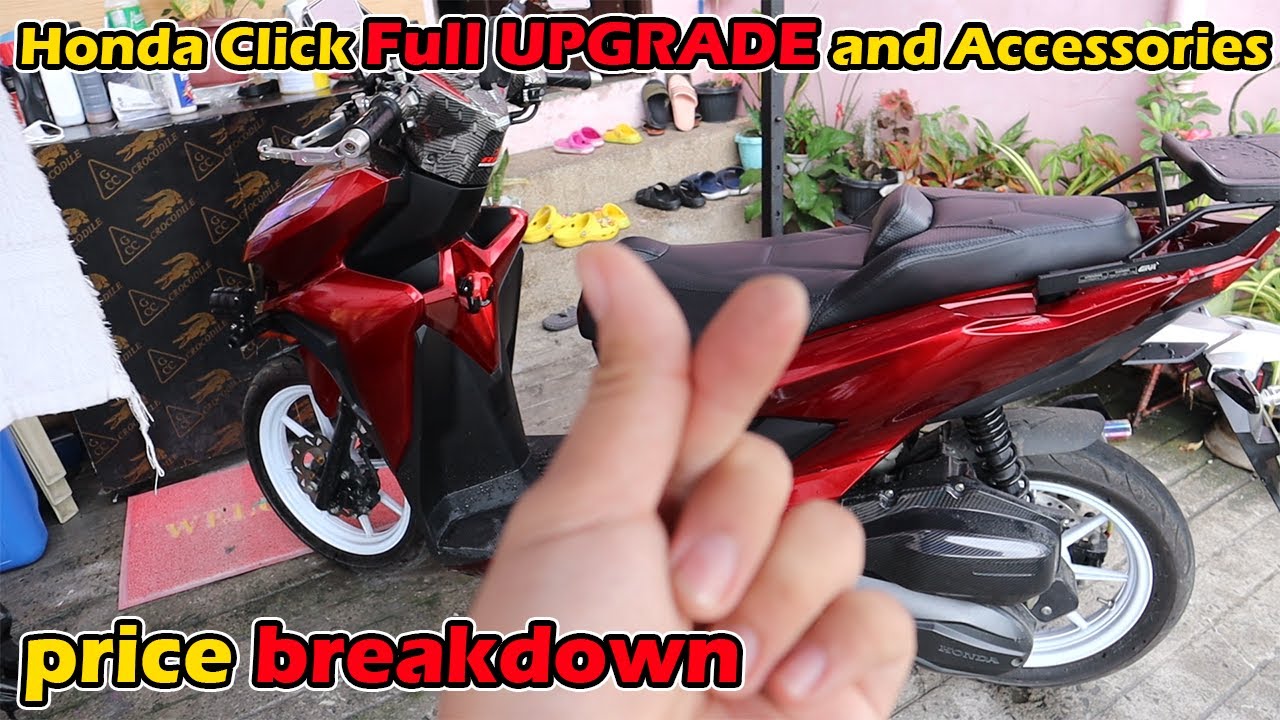 HONDA CLICK UPGRADES AND ACCESORRIES PRICE - YouTube