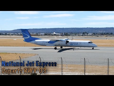 National Jet Express [VH-IYK] Departs RWY 03 at Perth Airport - YouTube
