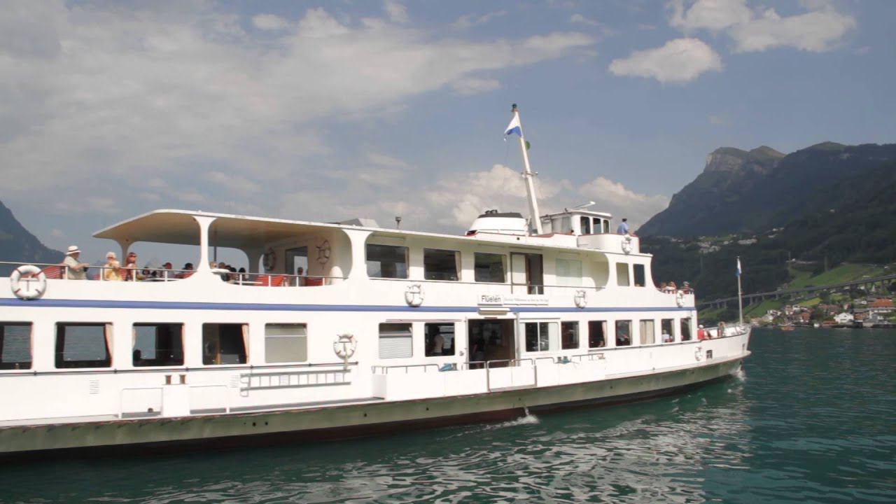RIGI tourist boat leaving the dock in Buochs Switzerland - YouTube