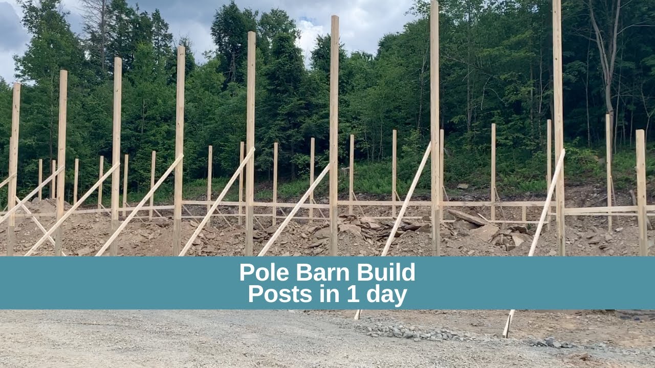 Pole Barn Build: Posts in 1 day! - YouTube