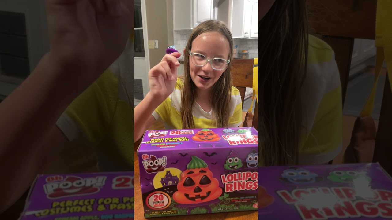 Oh Poop! Lollipop Rings Halloween edition Review by Raegan! - YouTube