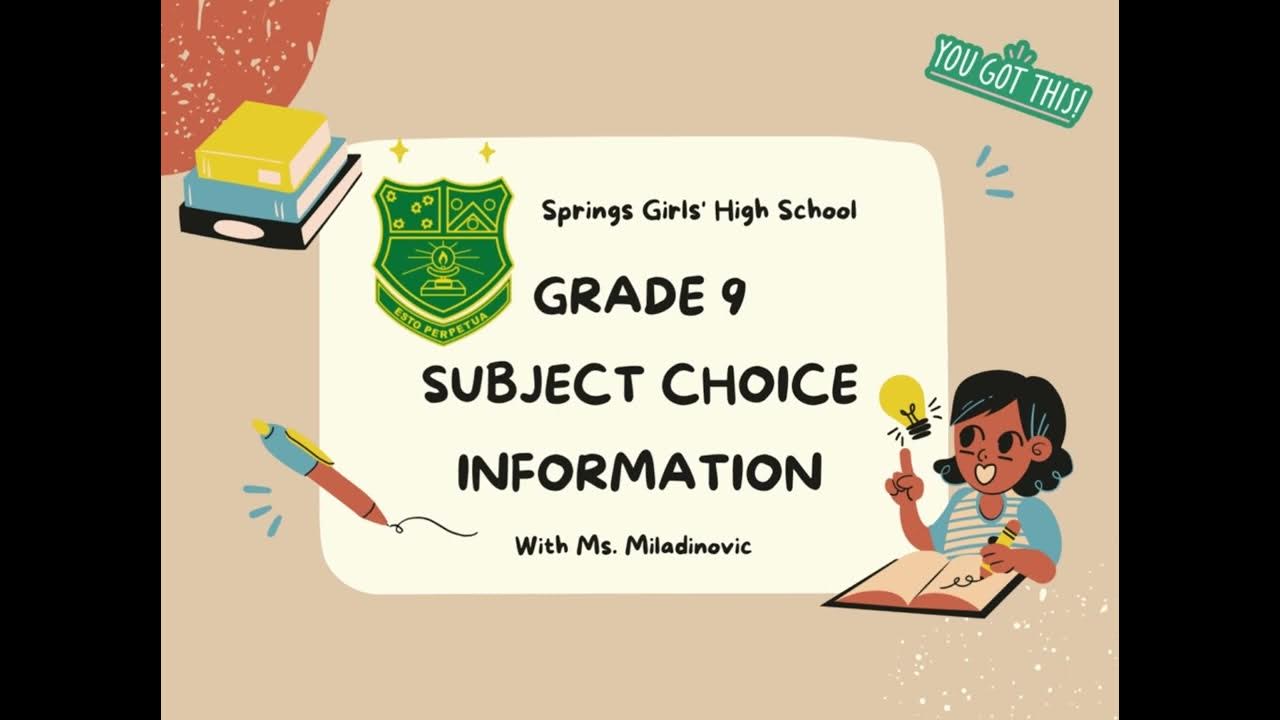 Grade 9 Subject Choice - YouTube
