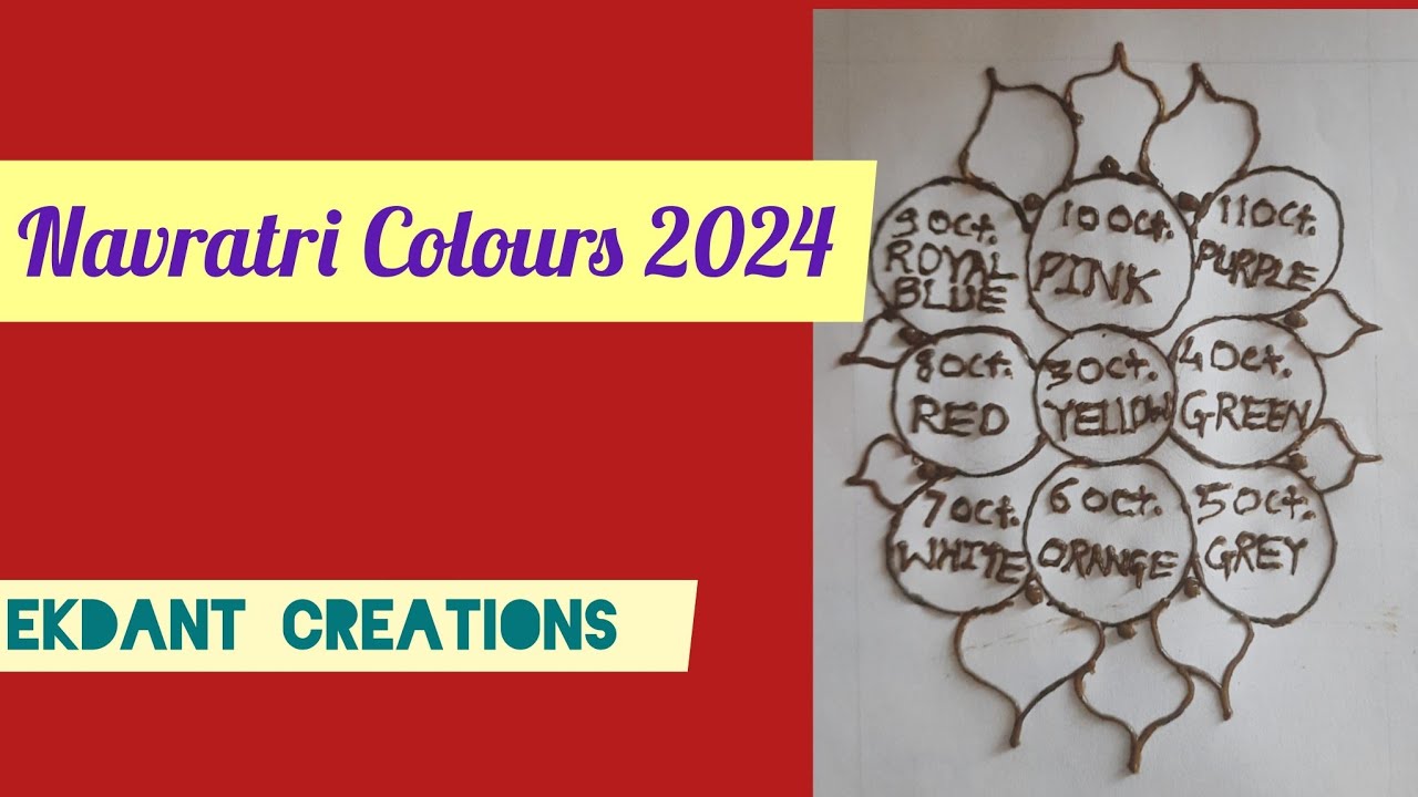 Navratri Colours 2024 | Navratri special mehndi design | Navratri 2024 ...