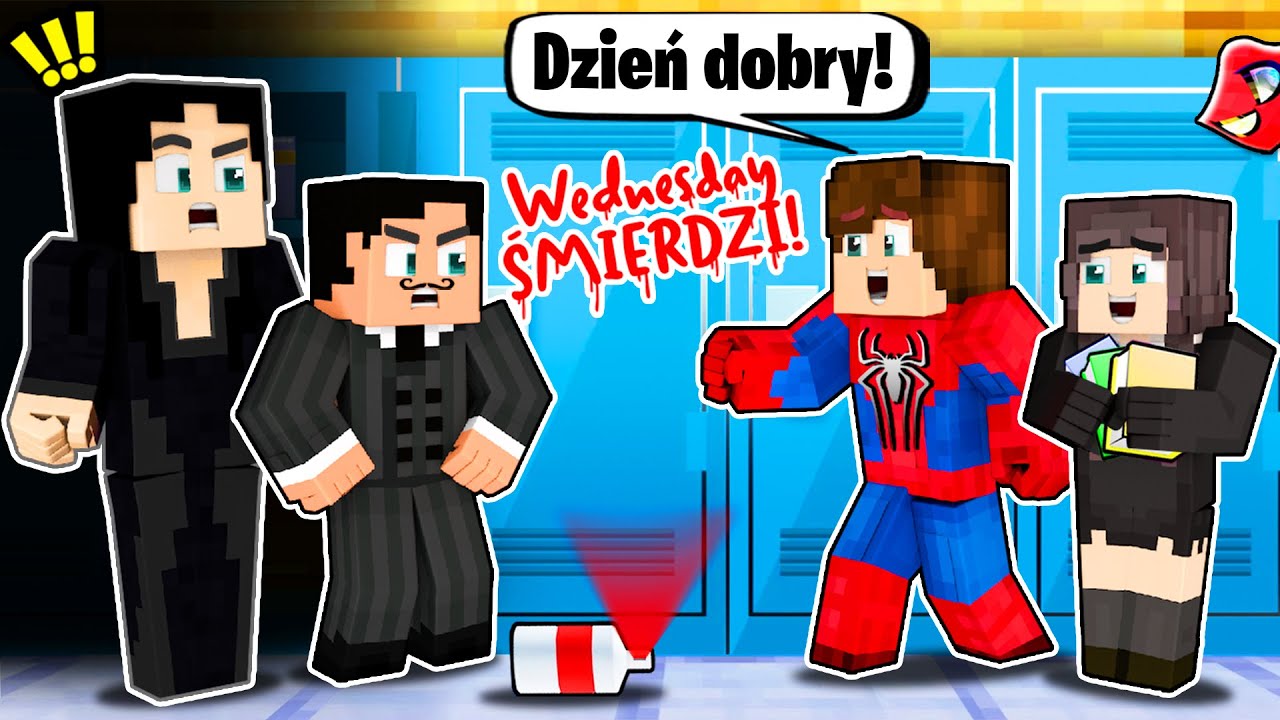 😨😱 POZNAŁEM RODZINĘ WEDNESDAY w Minecraft! (śmieszne XD) - YouTube