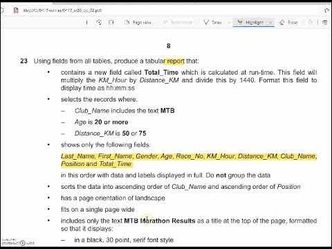 SOLVED IGCSE ICT 0417/CAIE November 2020 Paper 2 Database Reports - YouTube