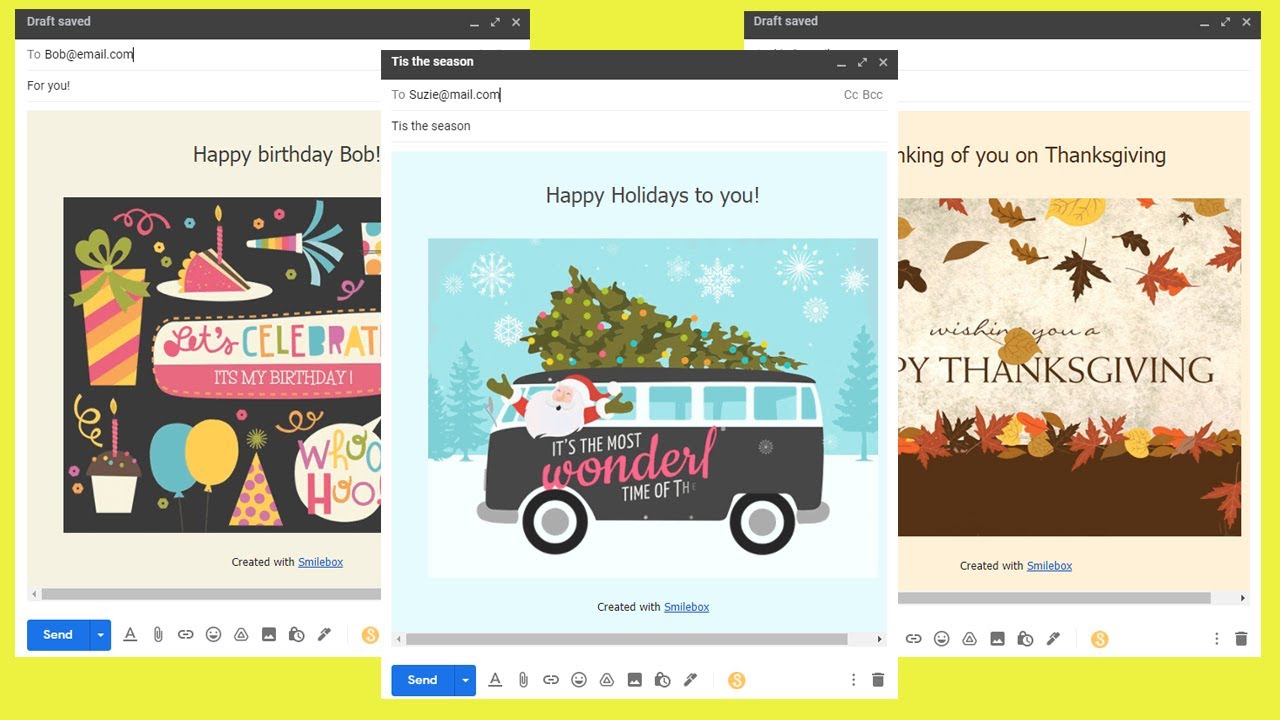Easily Create E-Cards in Gmail With the Smilebox Add-on - YouTube