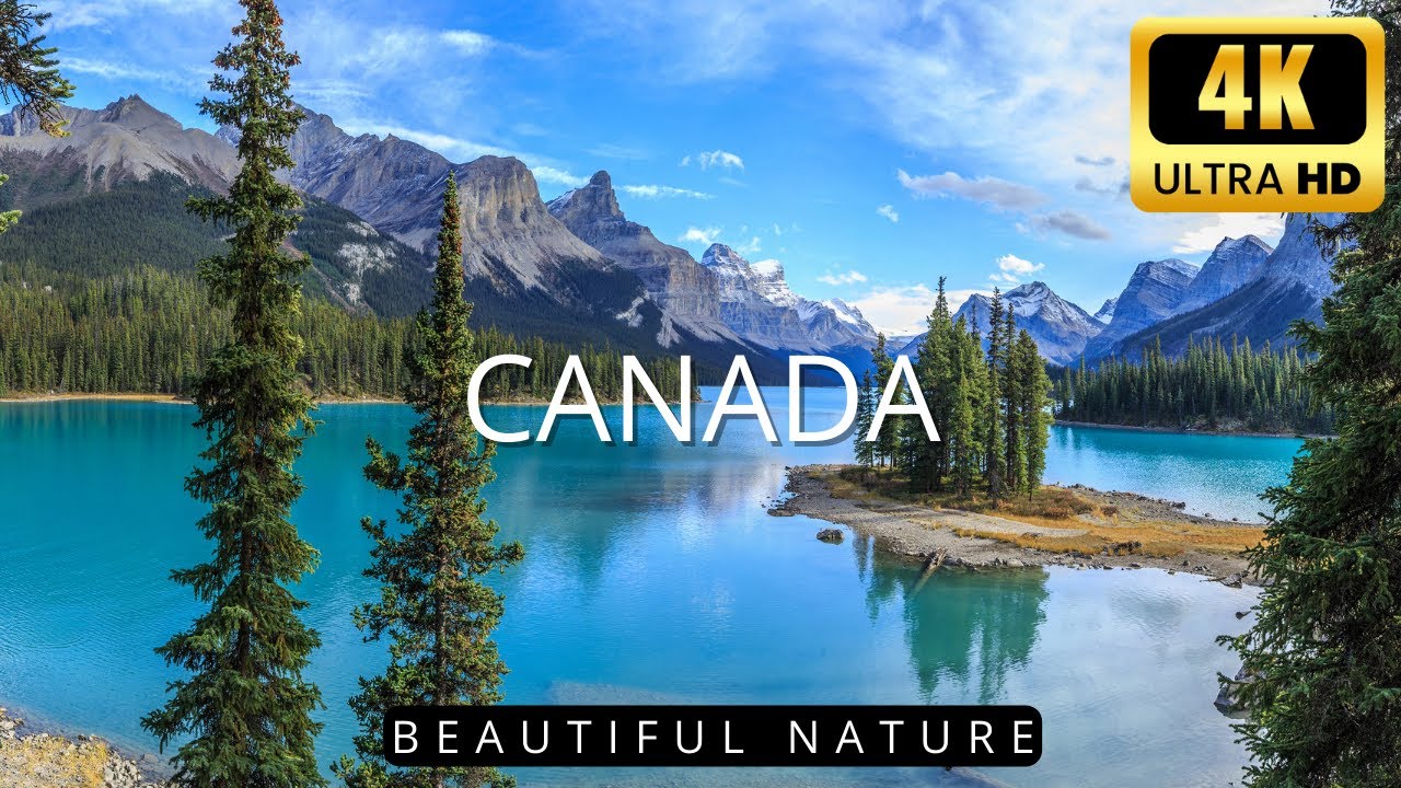 FLYING OVER CANADA 4K ULTRA HD - BEAUTIFUL NATURE SCENERY WITH RELAXING ...