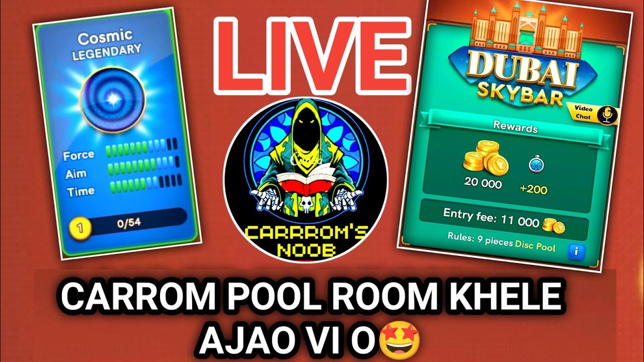 CARROMS NOOB IS LIVE | CARROM POOL ROOM KHELE AJAO - YouTube