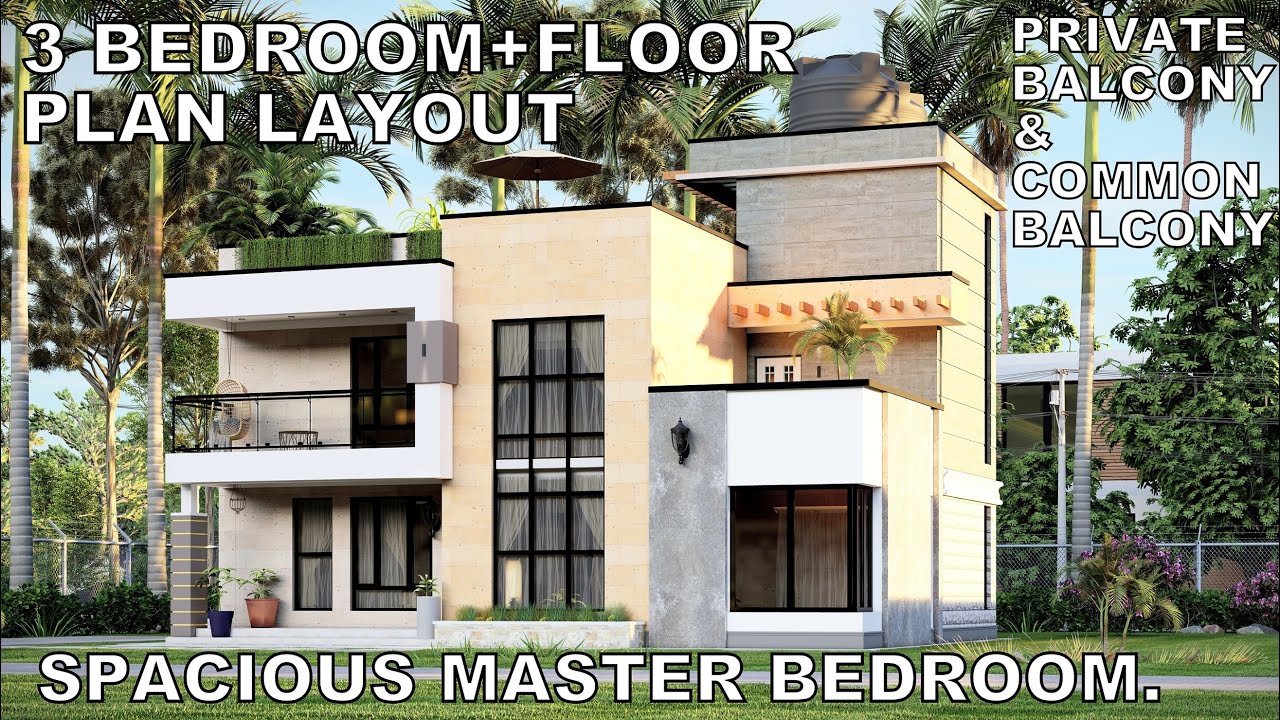 3 Bedroom House Designs | Flat Roof House Design - YouTube