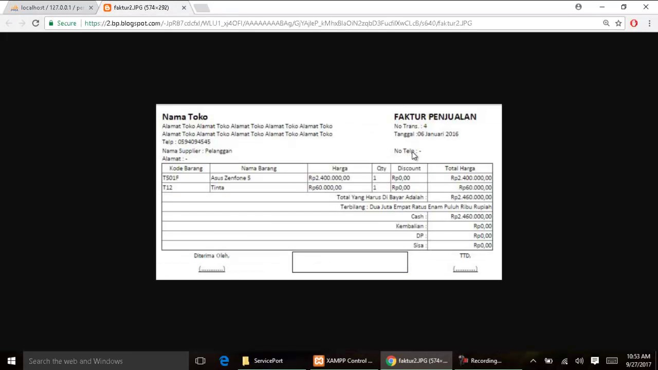 Cara membuat tabel transaksi dengan table bantuan (detail) - YouTube