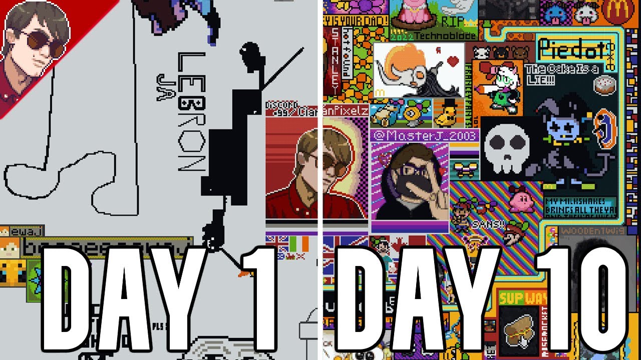 50 Players Simulate r/Place in Minecraft | FULL EVENT TIMELAPSE - YouTube