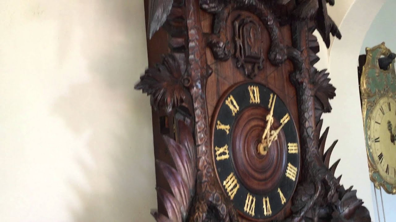 Large Heavily Carved Antique Black Forest Cuckoo Clock 3 feet high ...