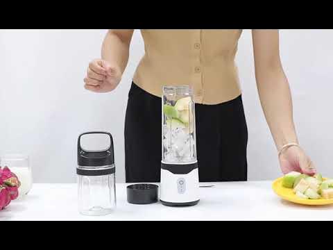 Angashion ジューサー ミキサー 野菜 果物 ジュース 離乳食用 栄養補充 氷 一台多役 2つコップ 350ML/500ML 4000mAh 22000回転バッテリー - YouTube