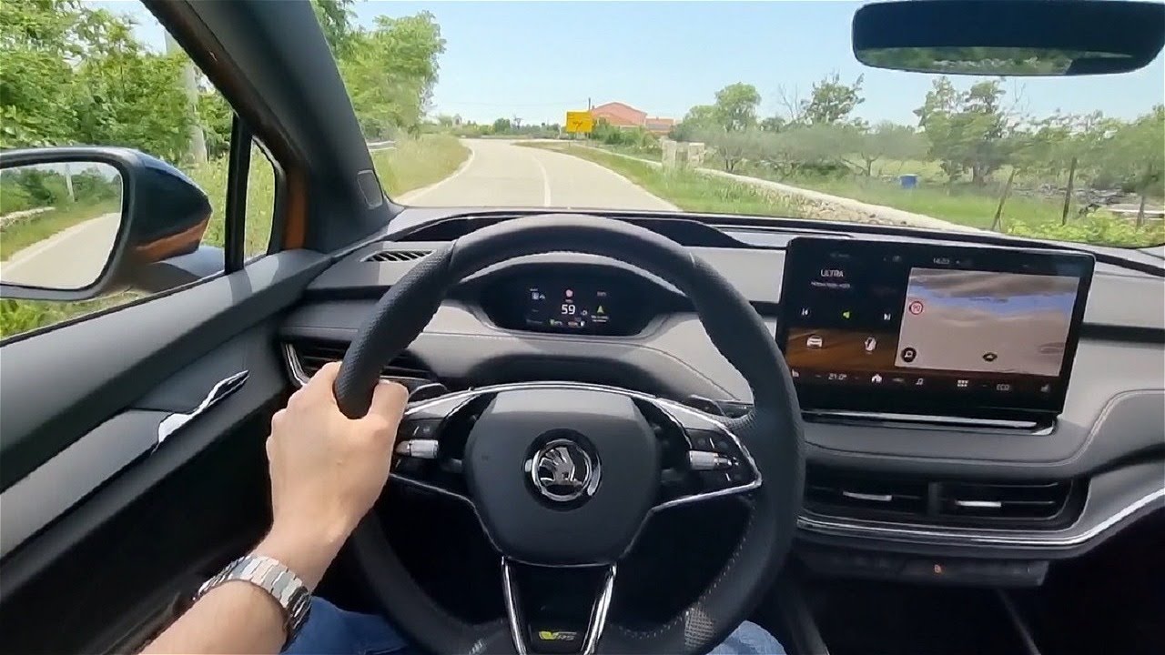 2023 Skoda Enyaq RS [299 HP] POV Test ride #99 CARiNIK - YouTube