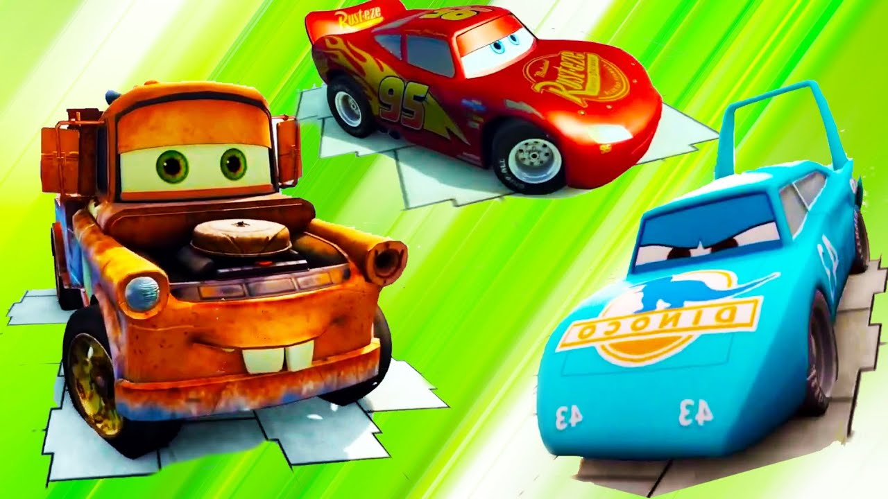 Monster Truck vs Big & Disney Pixar Cars & Small LIGHTNING McQUEEN & in ...