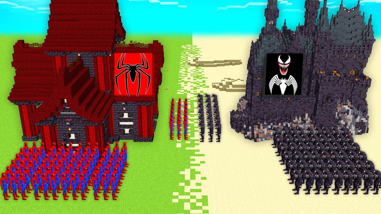 Minecraft Battle - Spider Man Base vs Venom Base! - YouTube