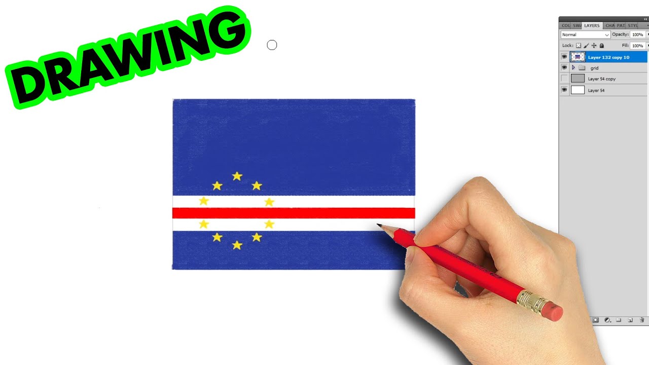 how to draw Cape Verde flag | Art Therapy - YouTube