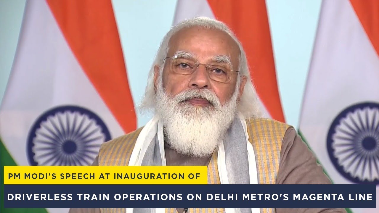 PM Modi's speech at inauguration of driverless train operations on ...