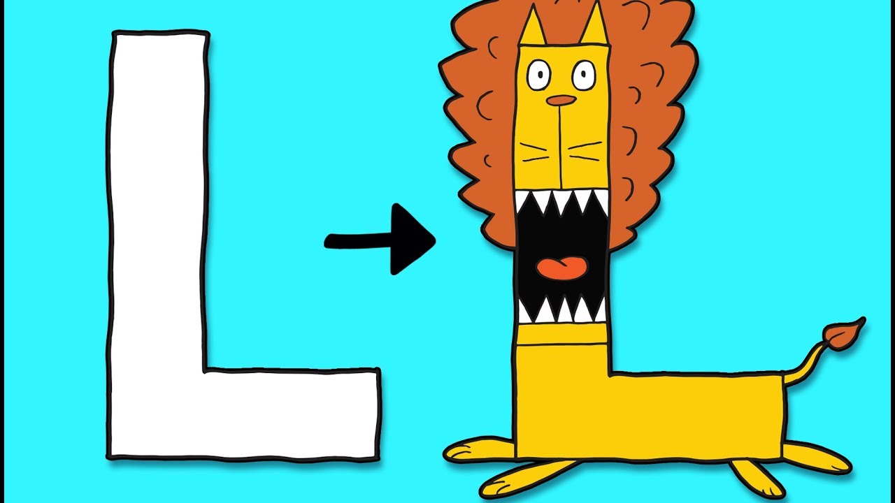 L for Lion - Learn to Draw ABC | Learn the Alphabet for Kids - YouTube