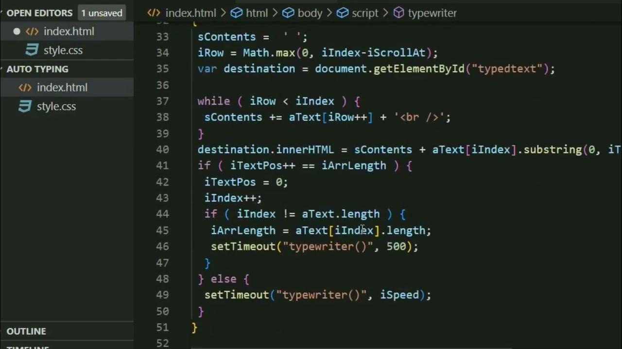 Text typing animation with css and html - YouTube