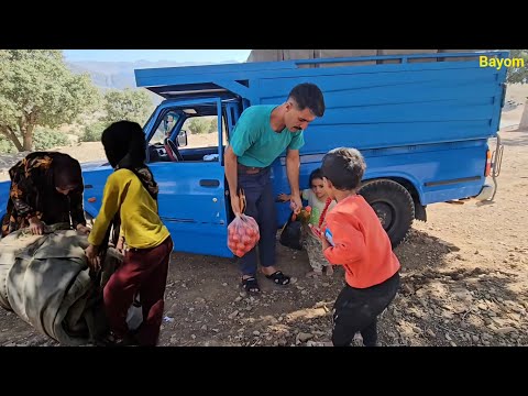 Jahanbakhsh's trip to the city to buy blocks for the building, transporting rebars by driver