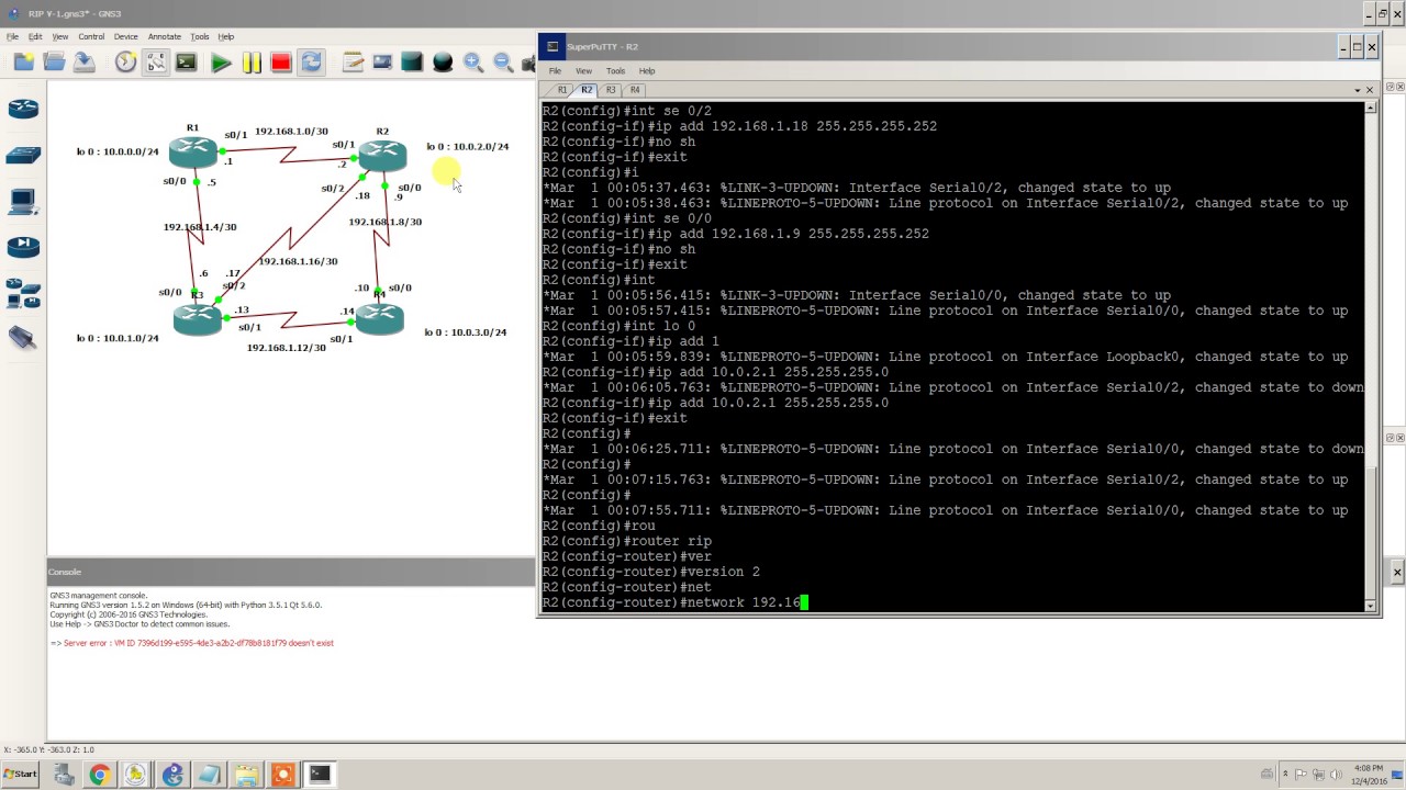 RIP Version 2 Configuration in GNS3 - YouTube