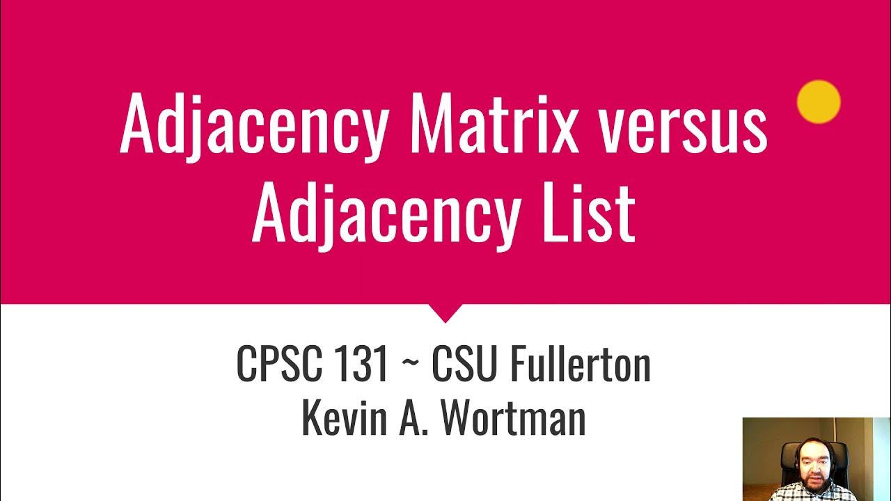 Adjacency Matrix versus Adjacency List - YouTube