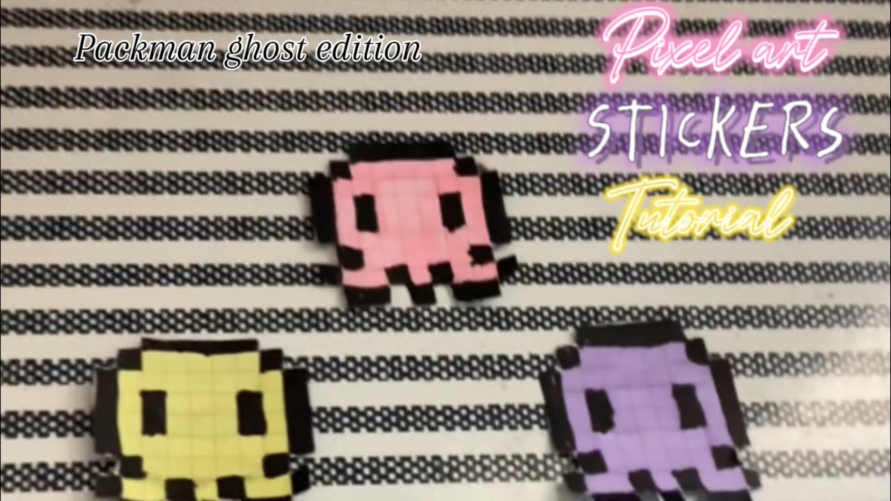 Pixel art sticker packman edition (tutorial included) - YouTube