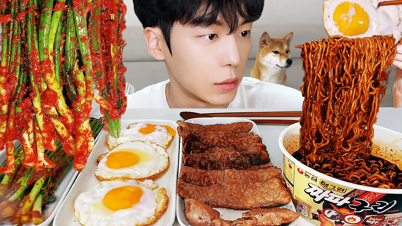 MUKBANG | 직접 만든 김치 레시피 & 파김치, 짜파게티, 계란 소고기 먹방 | KIMCHI RECIPE KOREAN ...