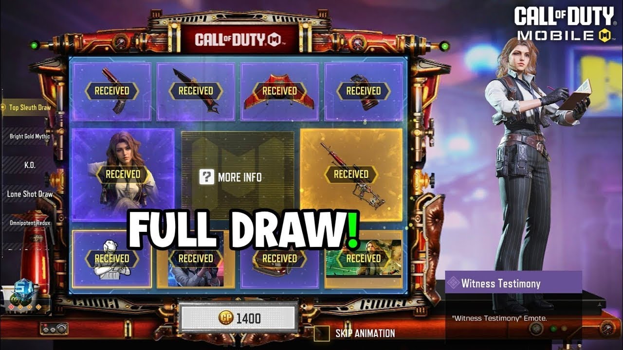 *NEW* Full TOP SLEUTH DRAW CODM 🔥| ZRG 20mm - Coffee Craze Cod Mobile ...