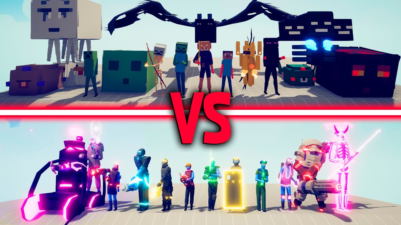 MINECRAFT TEAM vs NEON FACTION | TABS - Totally Accurate Battle ...