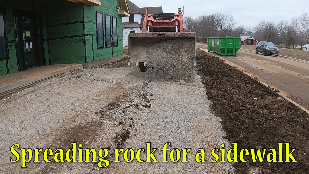 Rough Grading And Prepping For A Sidewalk - YouTube