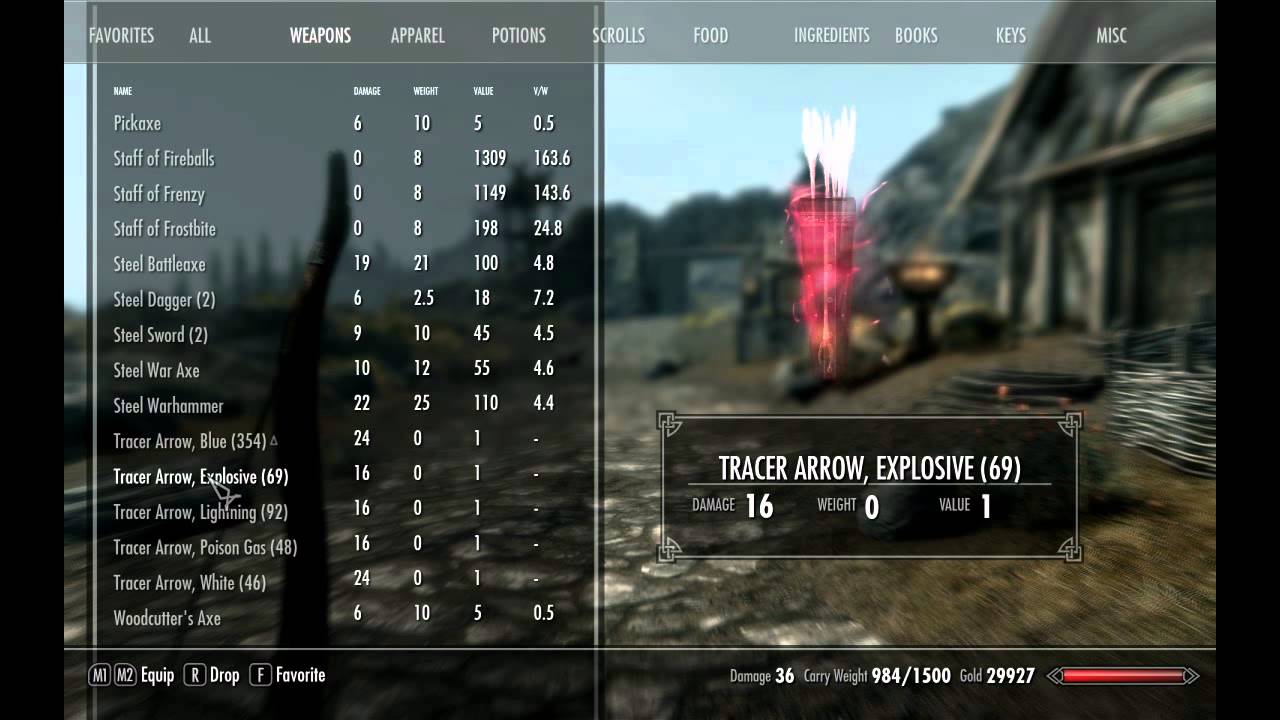 Explosive Tracer Arrows in Skyrim - YouTube