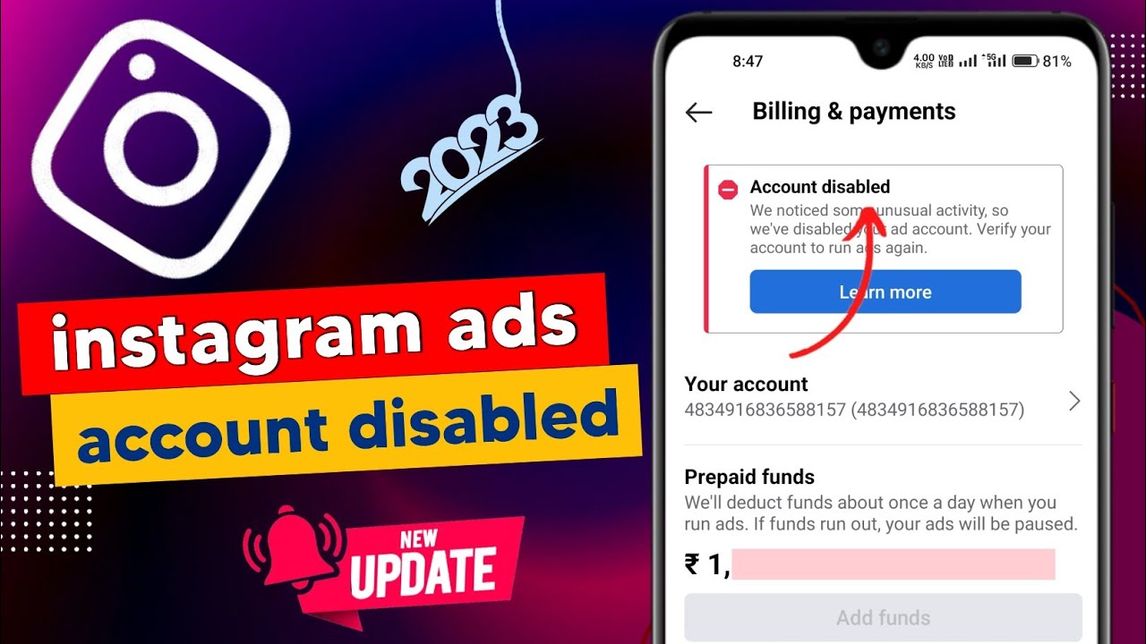 Instagram ad account disabled | we've disabled your ad account - YouTube