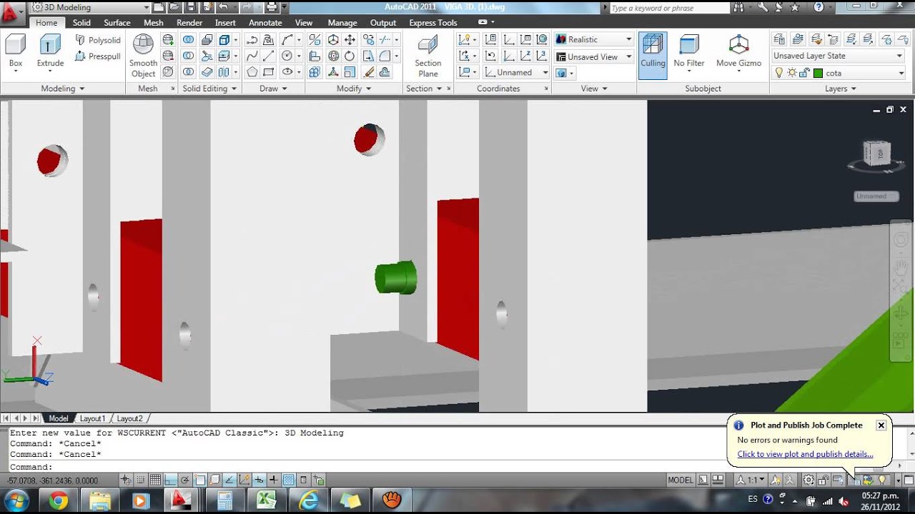 comando union y sustraer en autocad - YouTube