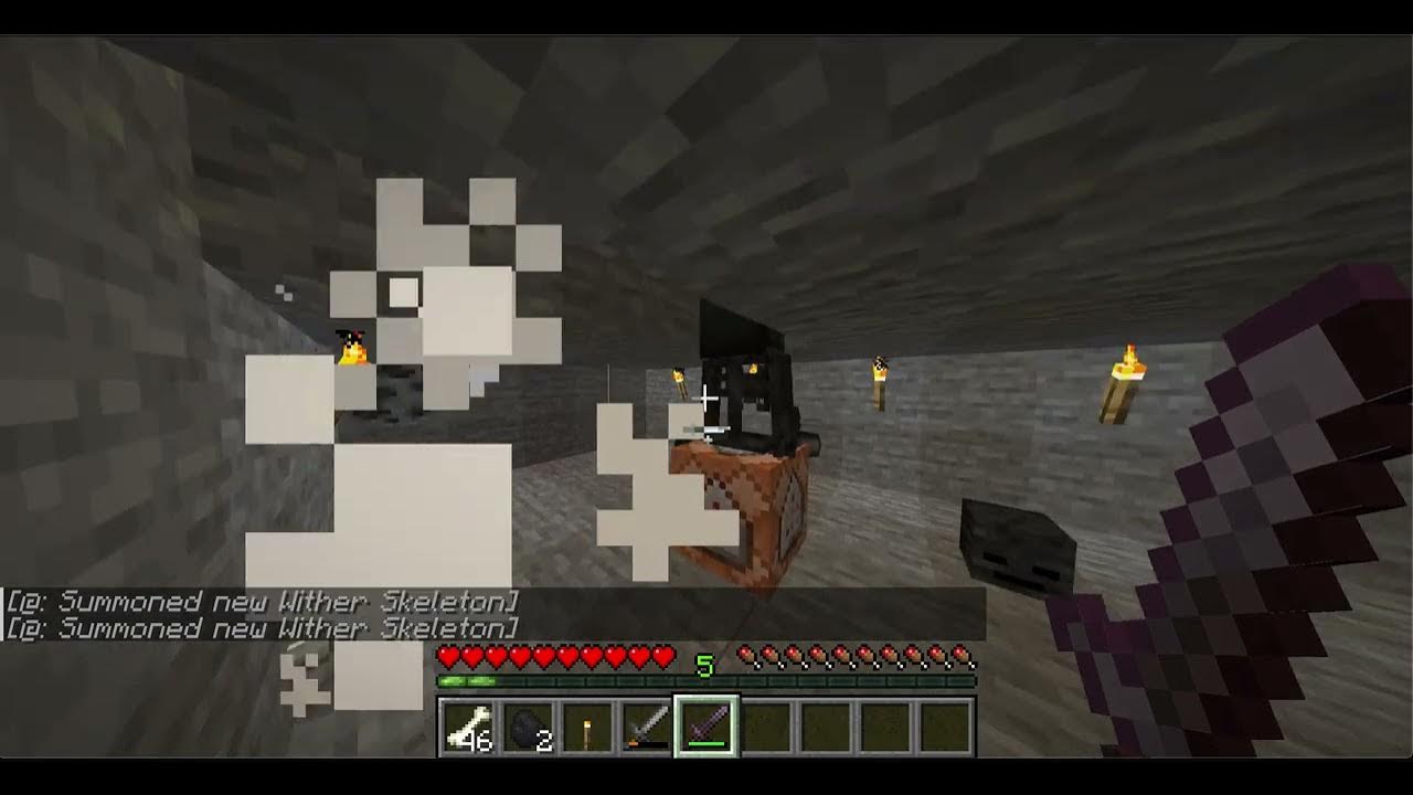 Spawning Wither Skeleton Using Command Block - YouTube