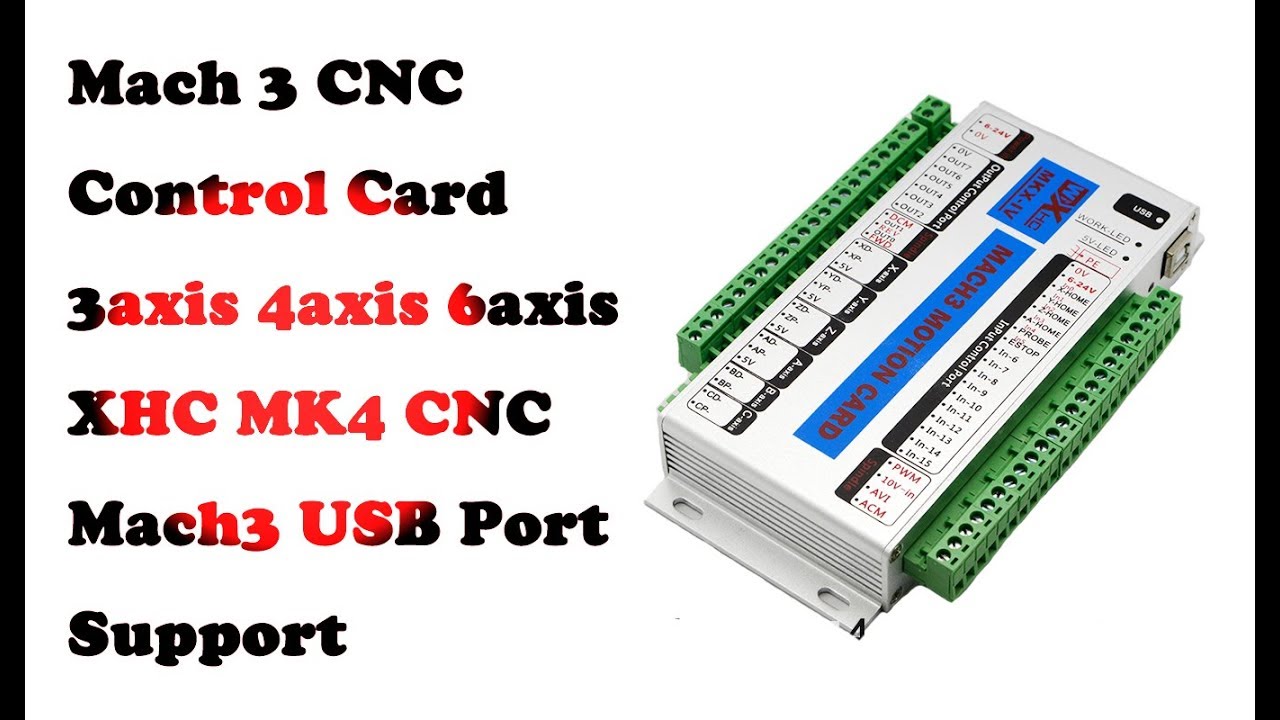 XHC MK4 V Mach3 USB 4 Axis CNC Motion Control Card Breakout Board 2 MHz ...